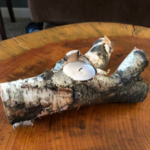 Birch Tea Candle Holder - Etsy