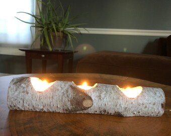 Birch Tea Candle Holder | Etsy