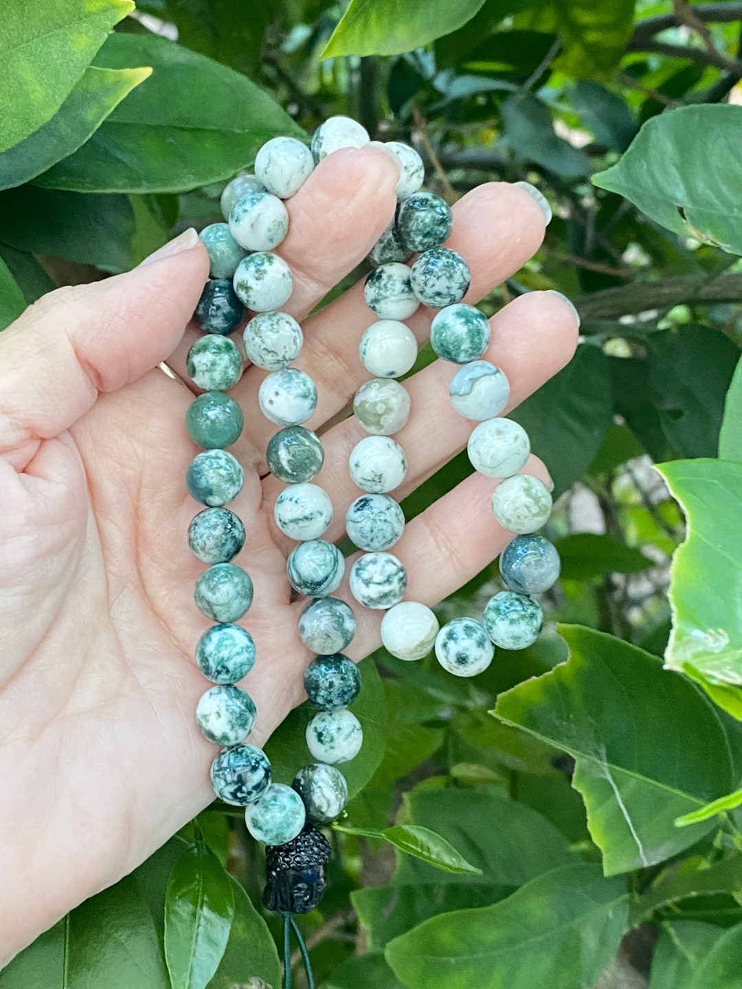 Tree Agate Japa Mala Bracelet for Agesta Sacred Codes - Etsy