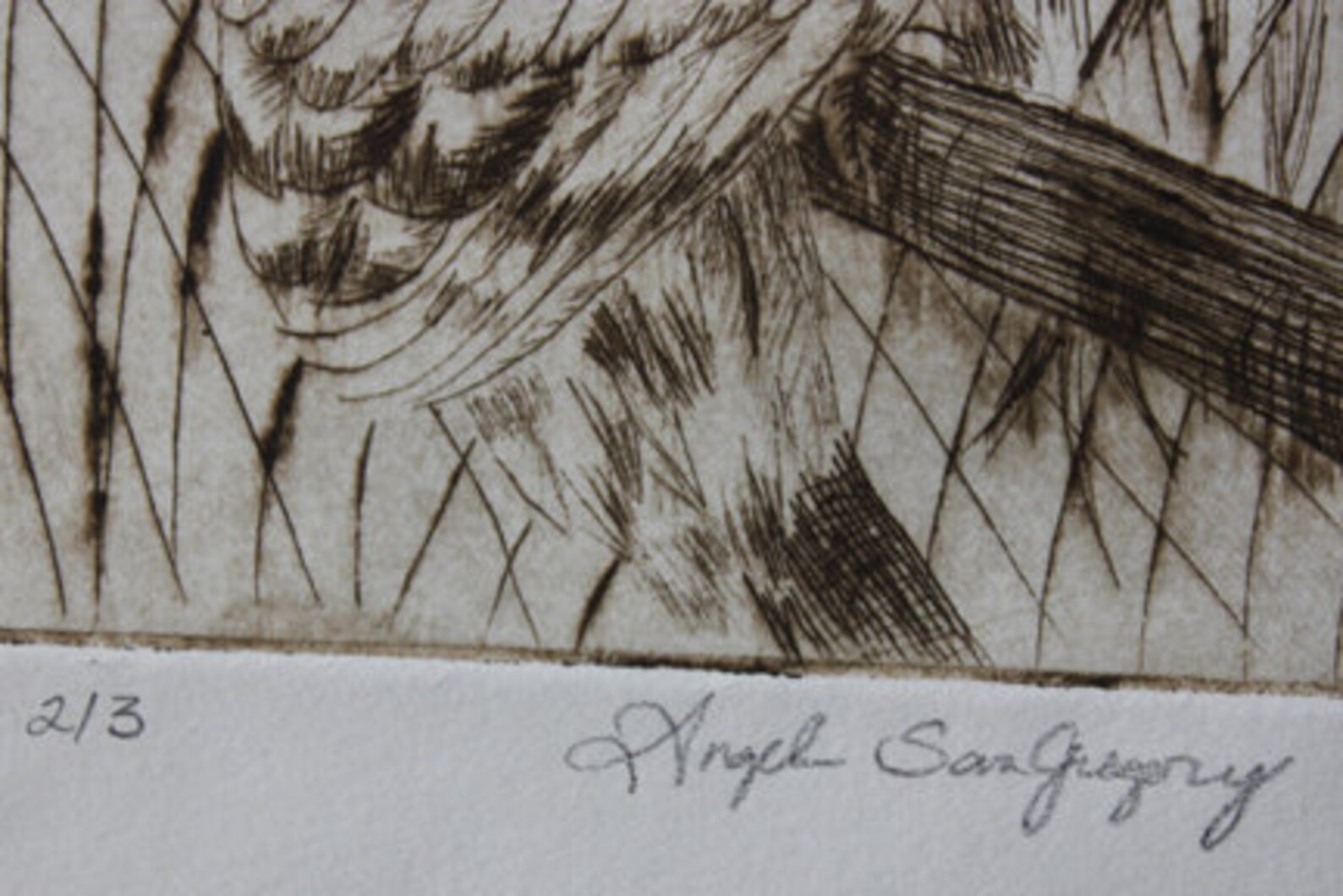 Pair of Owls Drypoint Print - Etsy