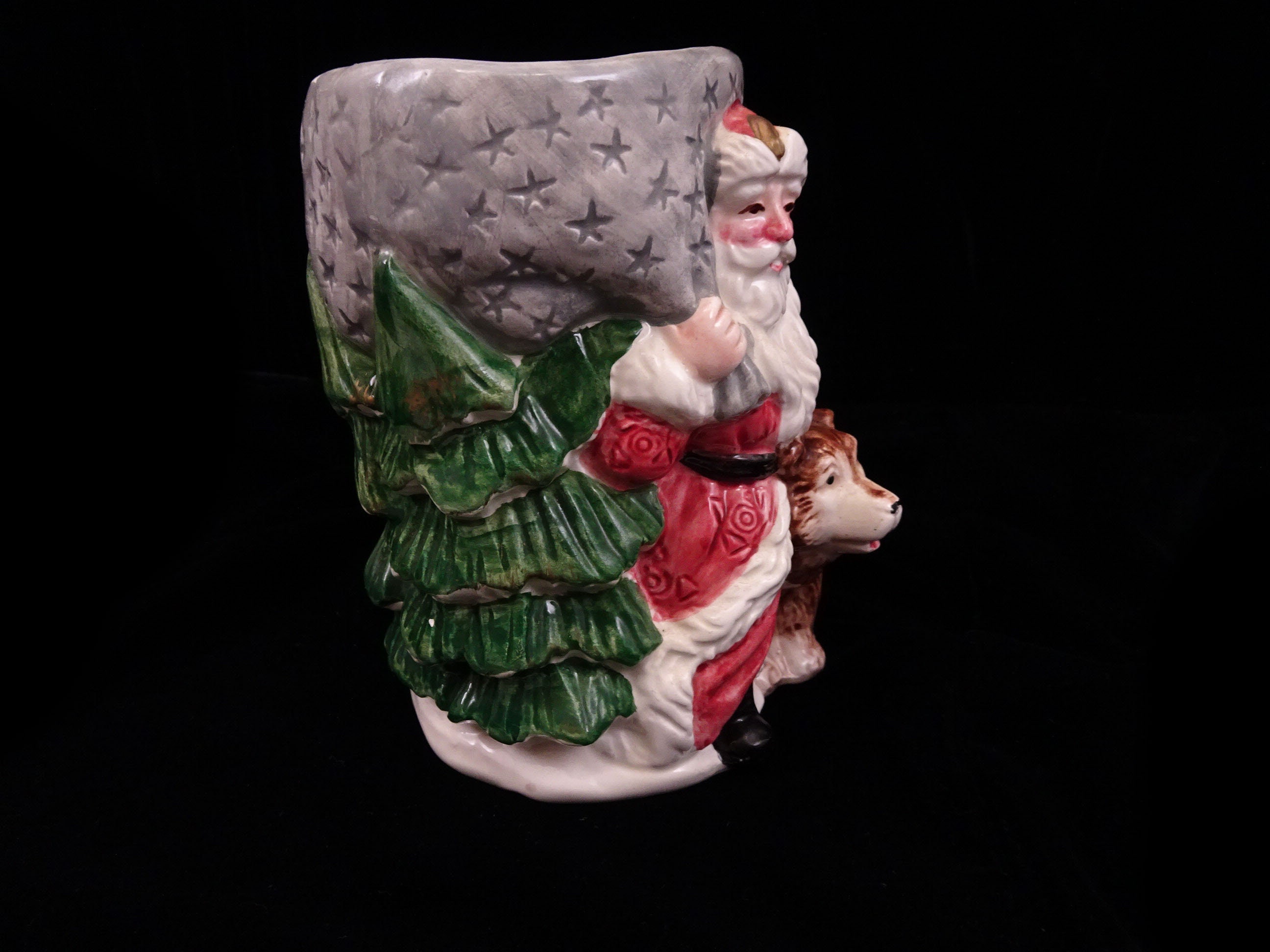 1990 OCI Omnibus Fitz Floyd Santa Mug Coffee Cup Hot Cocoa Christmas ...