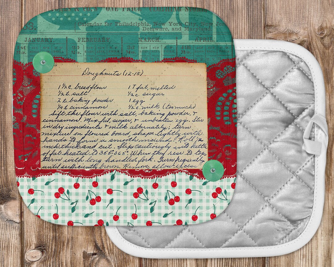 SHIPS AFTER 1/9/2025...custom Recipe Baking Pot Holder Mothers Day ...