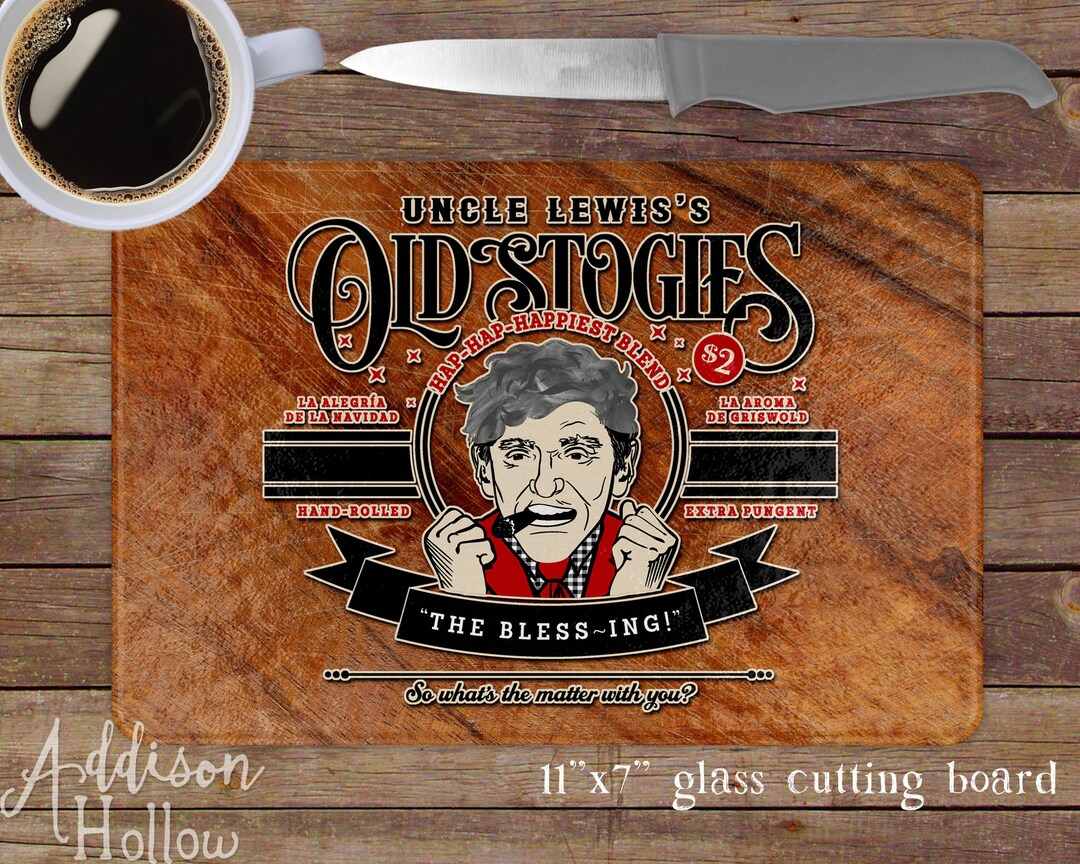 Uncle Lewis Old Stogies Glass Cutting Board - Etsy