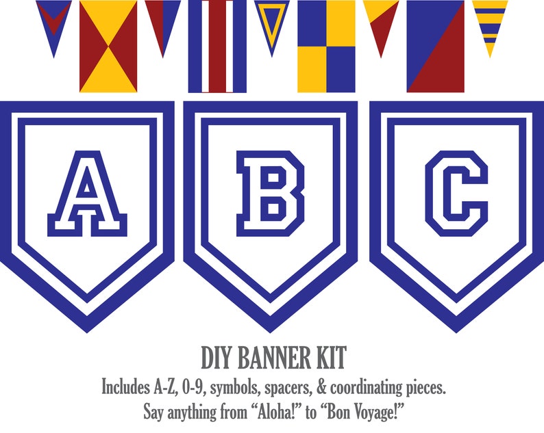 Nautical DIY Printable Banner (custom Banner W/ All Letters Numbers ...