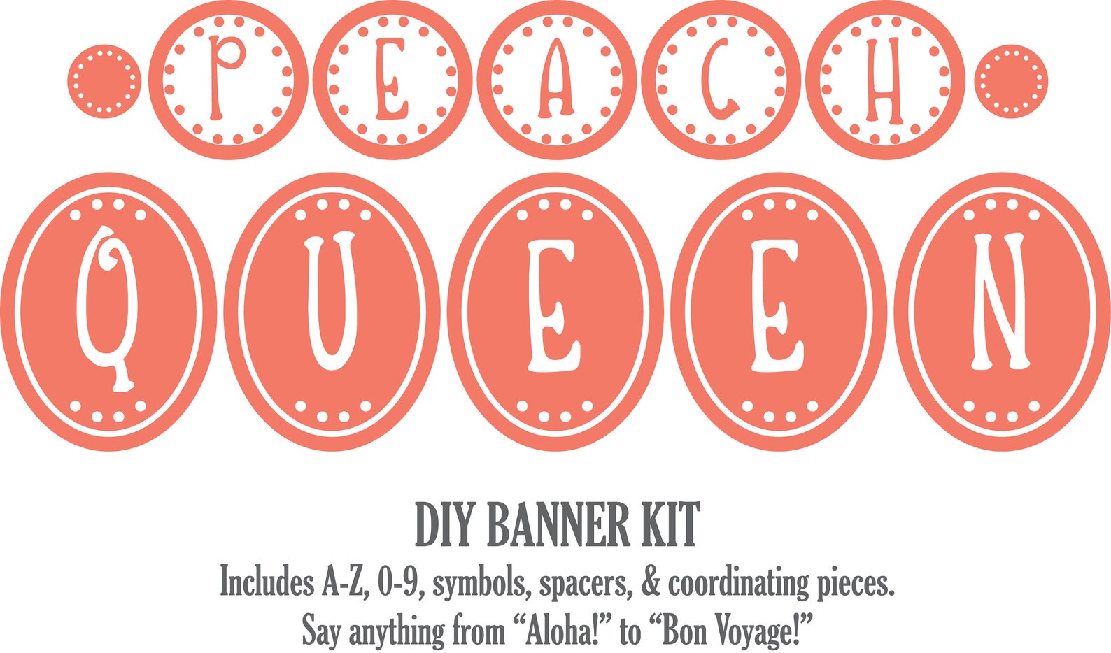 Peach DIY Printable Banner (custom Banner With All Letters & Numbers ...