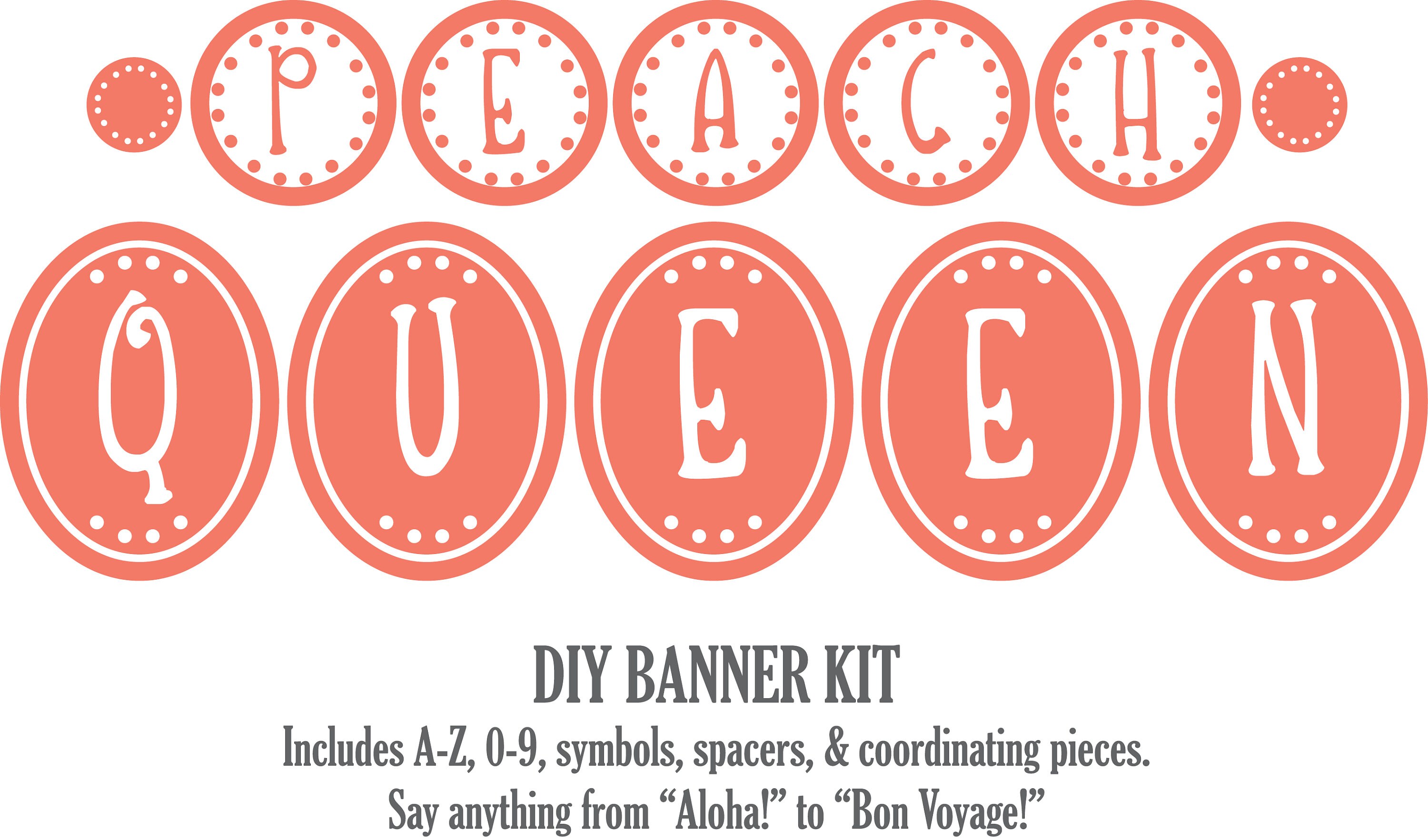 Peach DIY Printable Banner (custom Banner With All Letters & Numbers ...