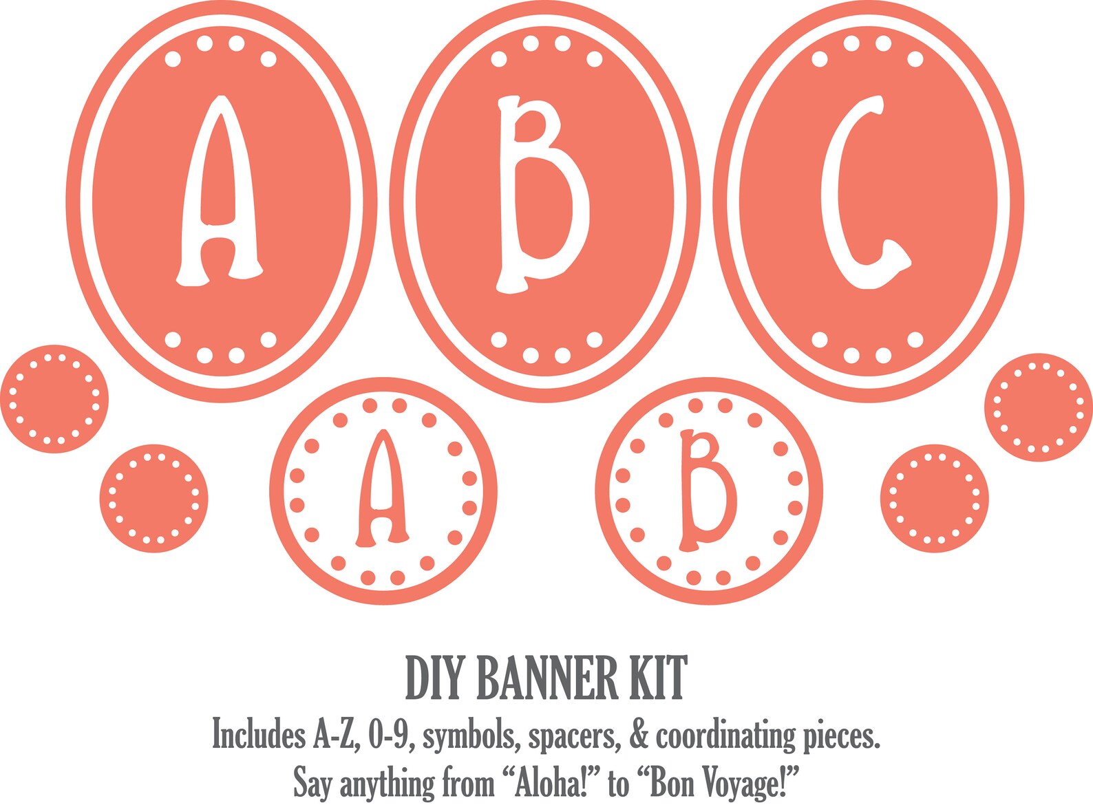 Peach DIY Printable Banner (custom Banner With All Letters & Numbers ...