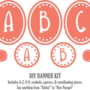 Peach DIY Printable Banner (custom Banner With All Letters & Numbers ...