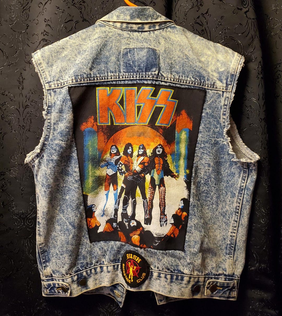 Vintage 80s Ex-boyfriend Acid Wash Sleeveless Denim Jean Jacket / Vest ...