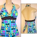 Seamed Halter Tankini Top, Open Back Swimwear Tankinis, Custom Made ...