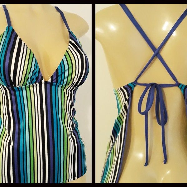 Open Apron Back Tankini Tops Swimsuit Etsy