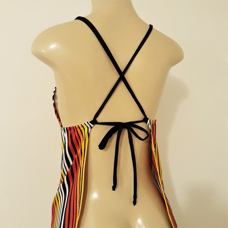 Tie Back Tankini Swimsuits Open Apron Back Tankini Tops Plus - Etsy