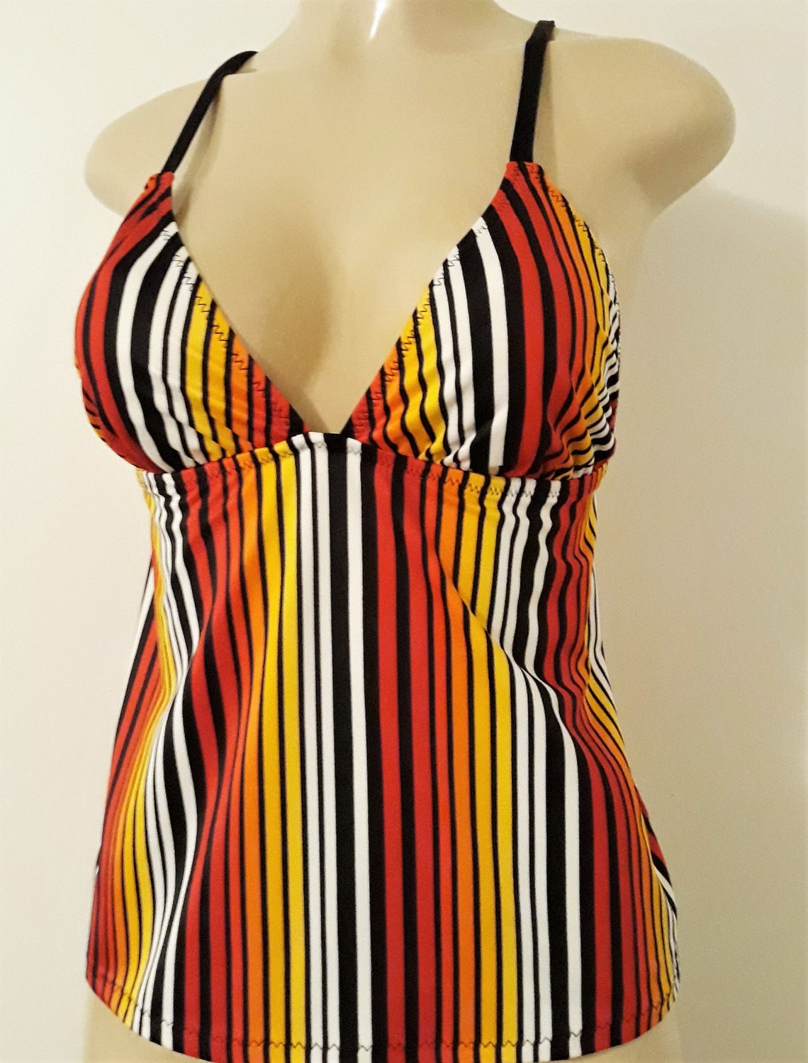 Tie Back Tankini Swimsuits Open Apron Back Tankini Tops Plus - Etsy