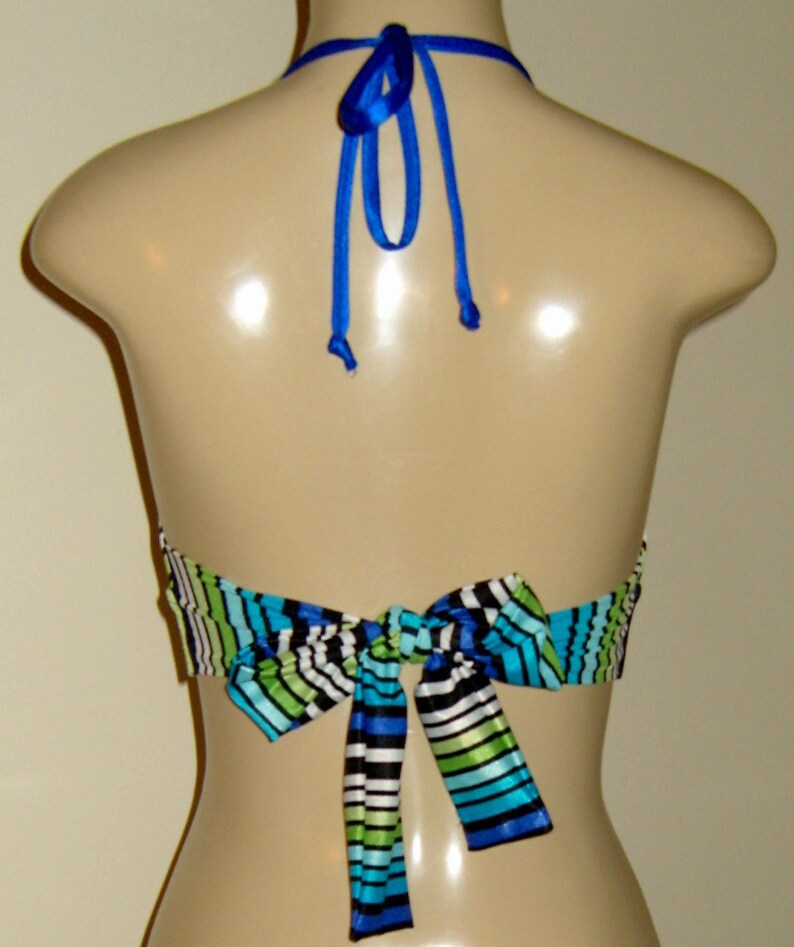 Tie Halter Bikini Top, Thick Tie Back Swimwear Top, Custom Made ...