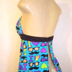 Seamed Halter Tankini Top, Open Back Swimwear Tankinis, Custom Made ...