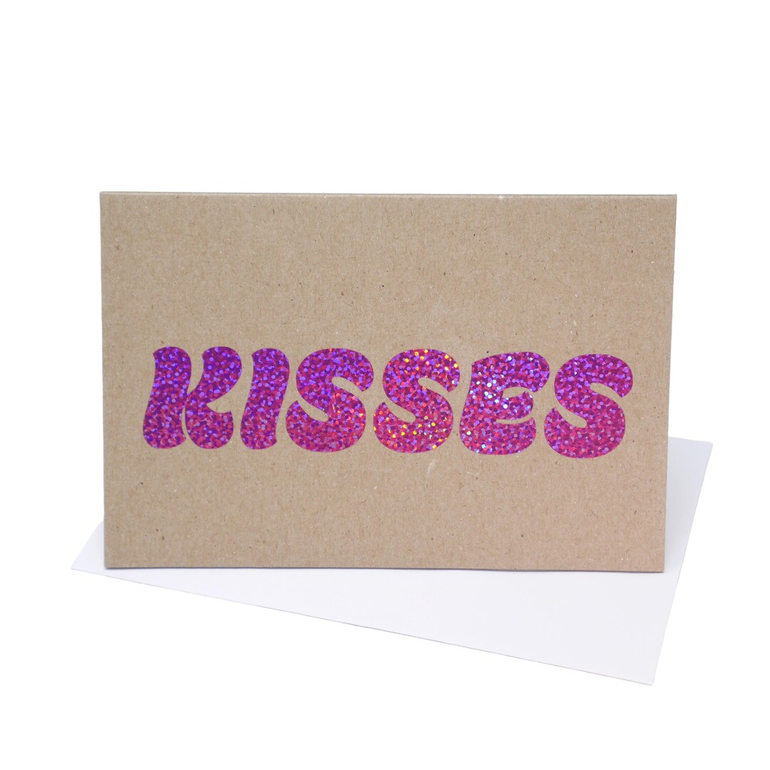 Hot Pink KISSES Postcard | Valentine's Day | Friendship Card ...