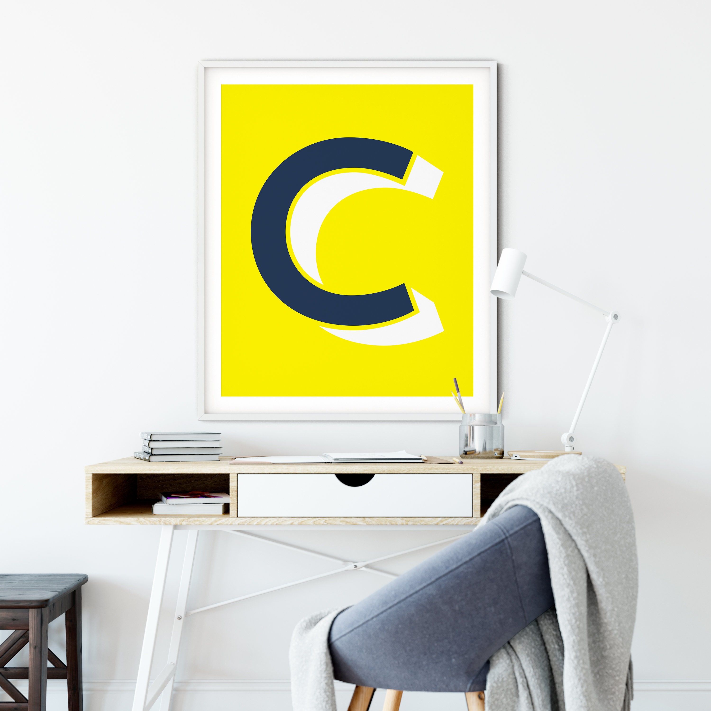 The Letter C Typographic Print - Monogram Print - Alphabet Print - Etsy