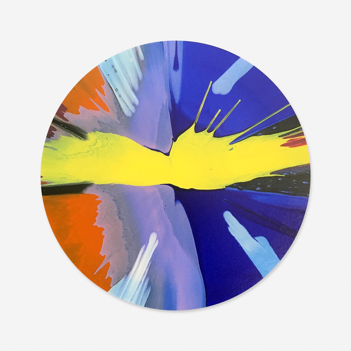 Round Abstract Painting Acrylic Painting on Canvas Circle Art 16 X 16 ...