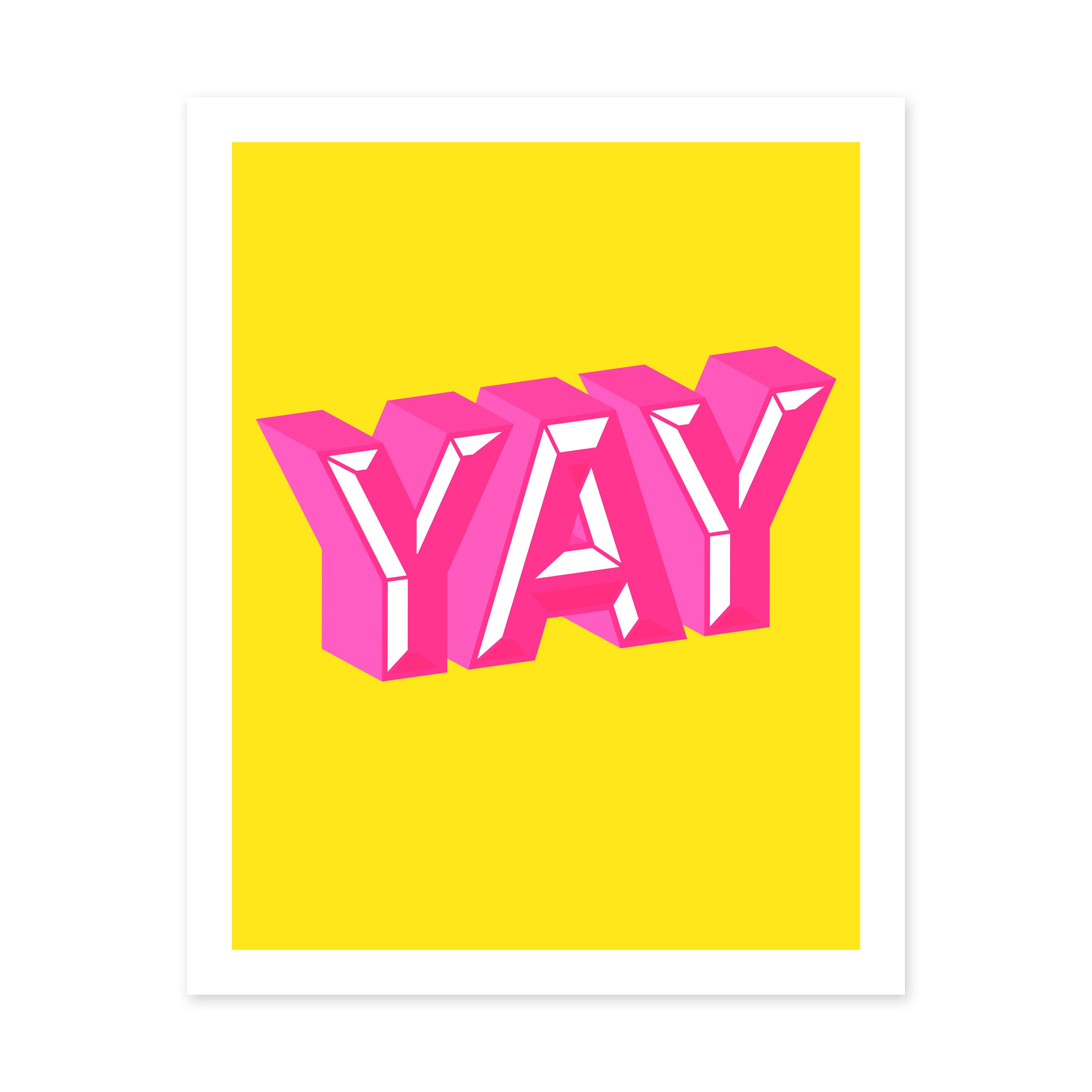 YAY Original Art Print Inspirational Poster Motivational - Etsy Canada