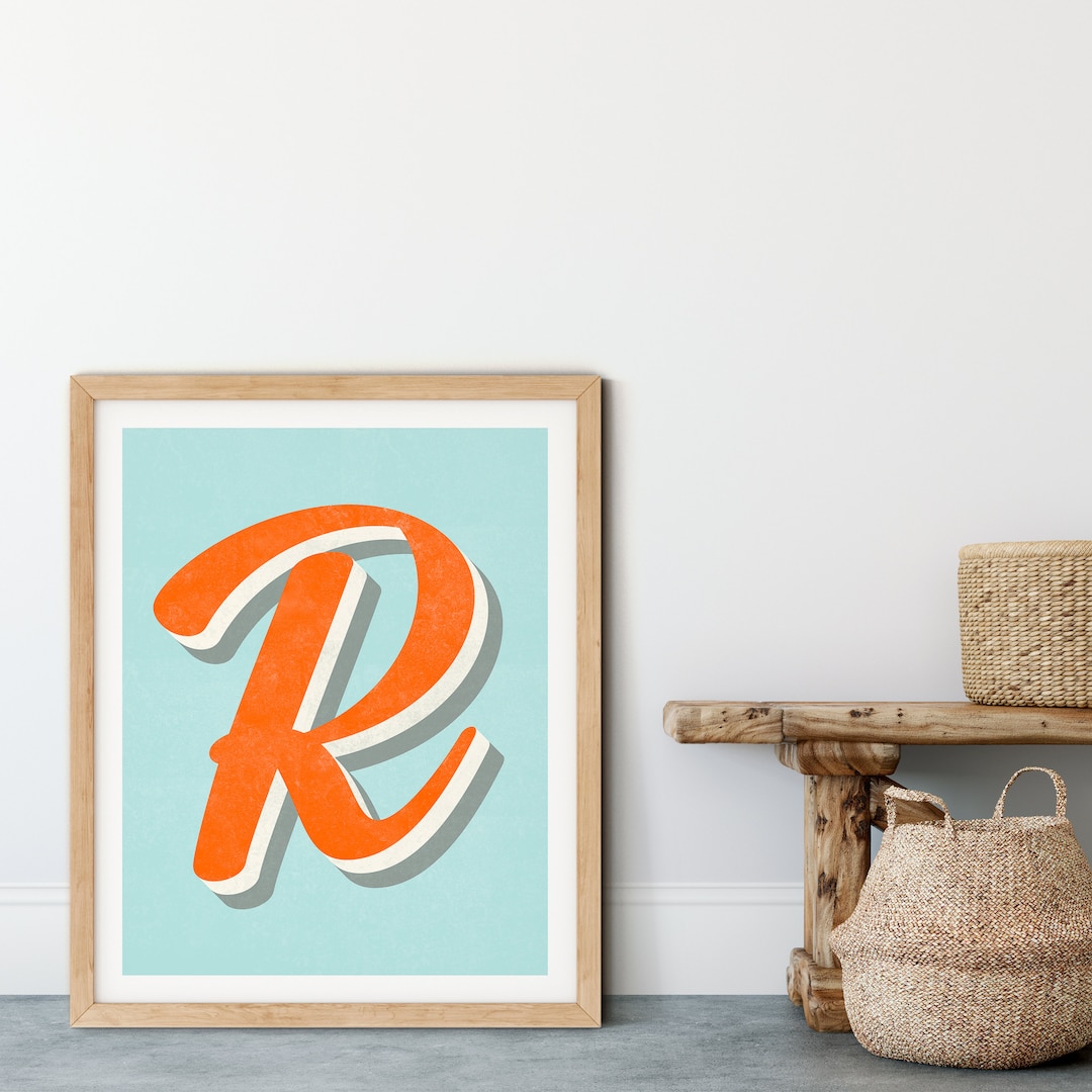 The Letter R Typographic Print - Alphabet Print - Monogram Print - Etsy