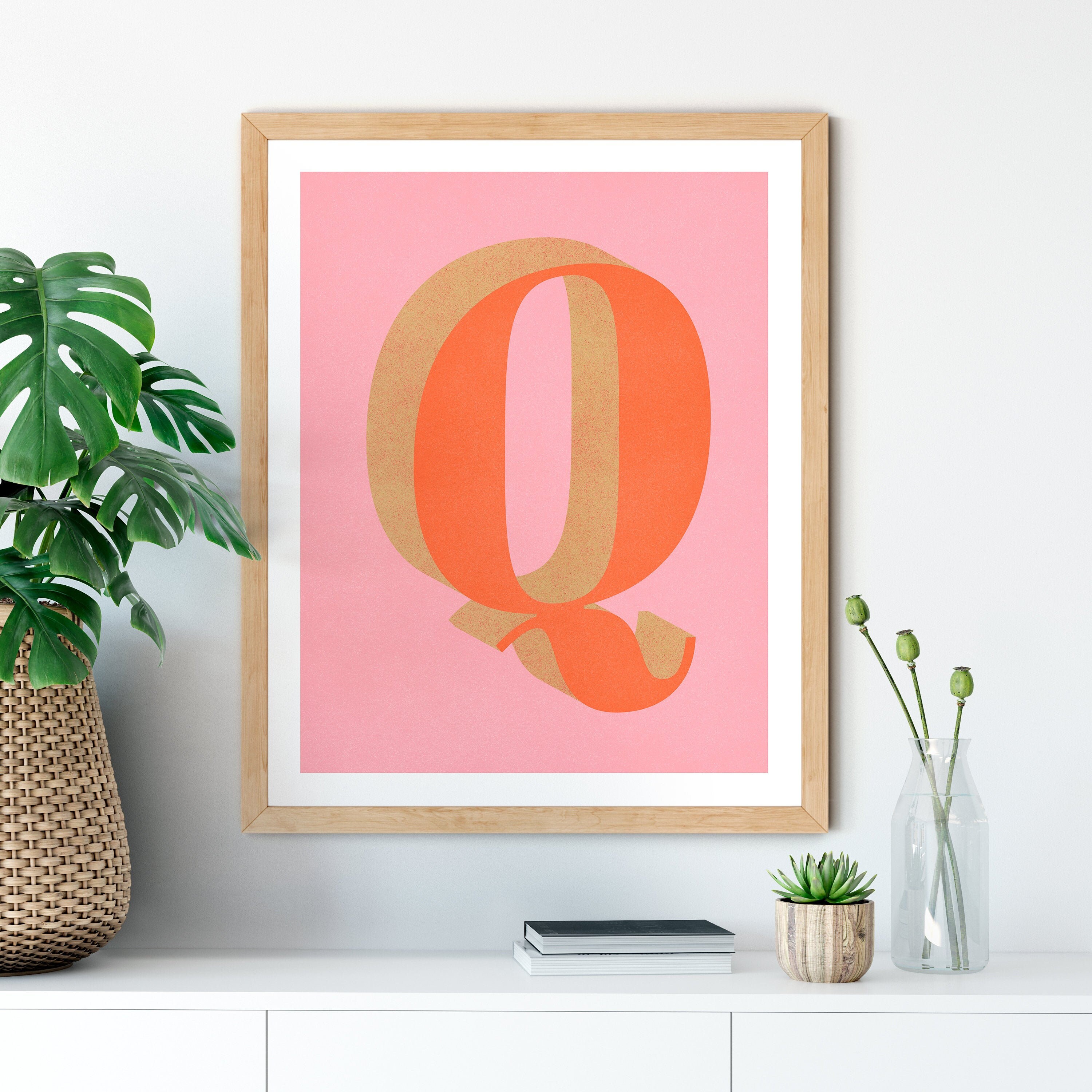 The Letter Q Art Print Typographic Print - Etsy
