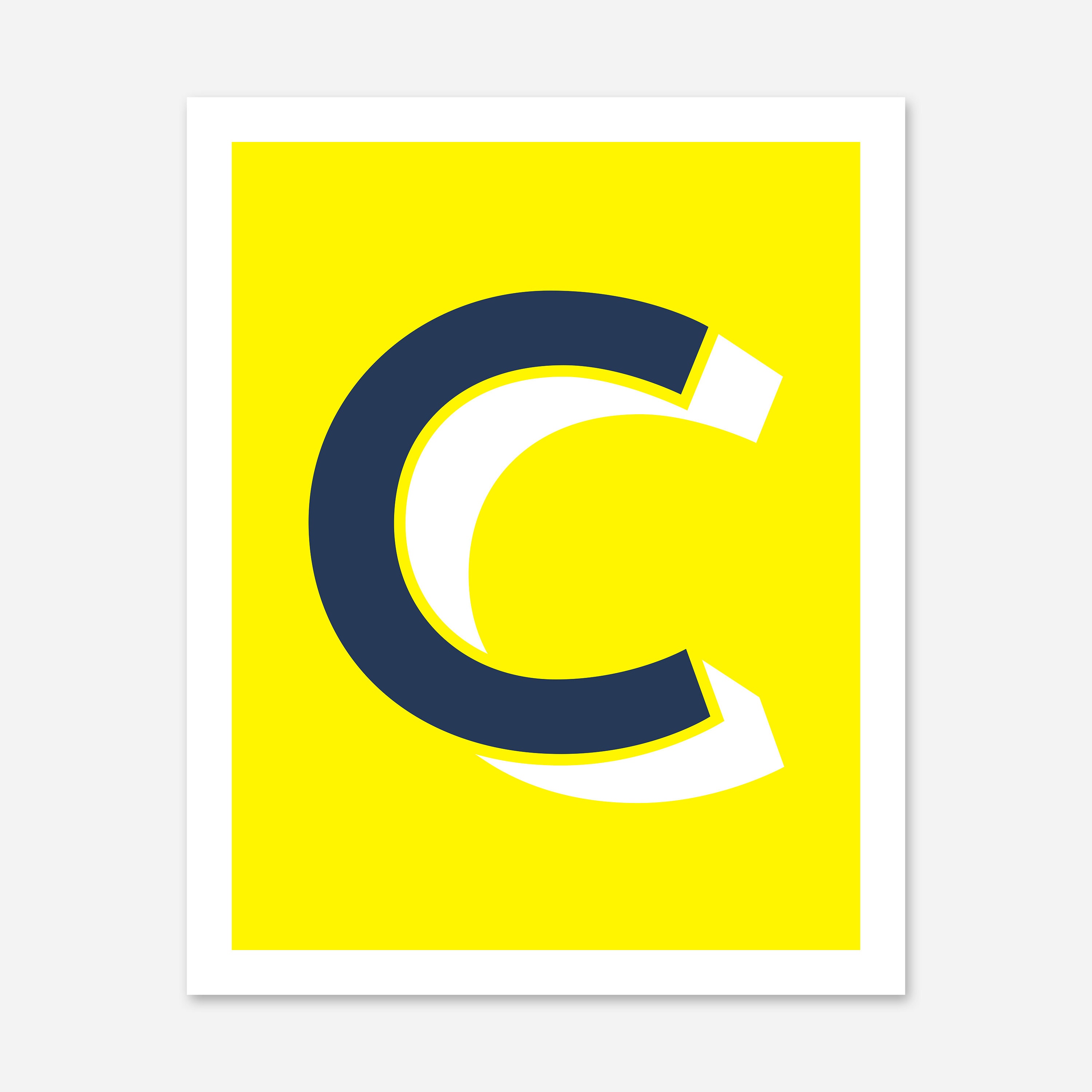 The Letter C Typographic Print - Monogram Print - Alphabet Print - Etsy