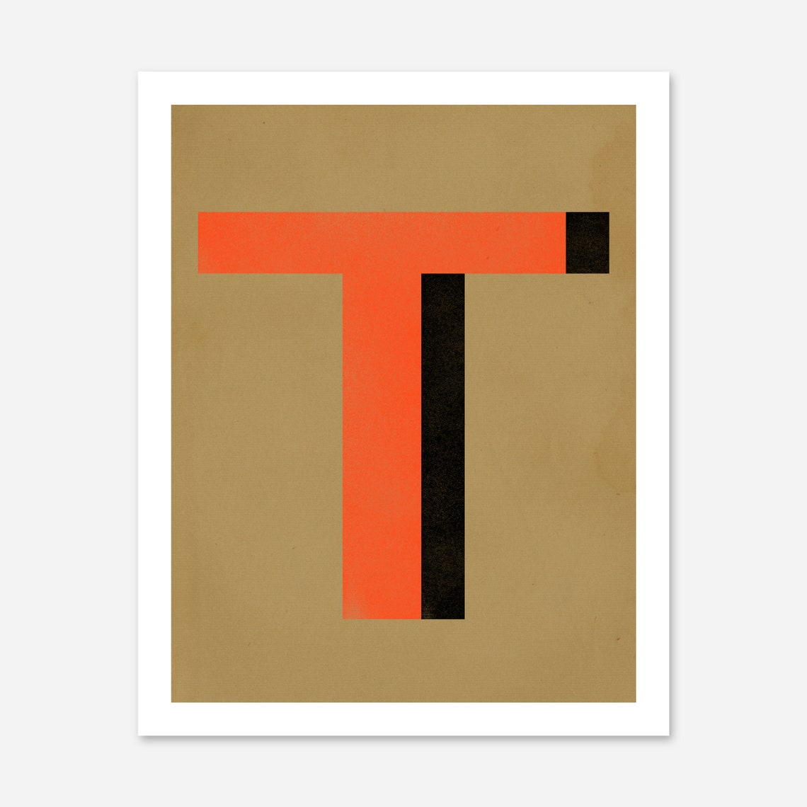 The Letter T - Typography - Vintage - Alphabet - Red Orange Gold Black ...