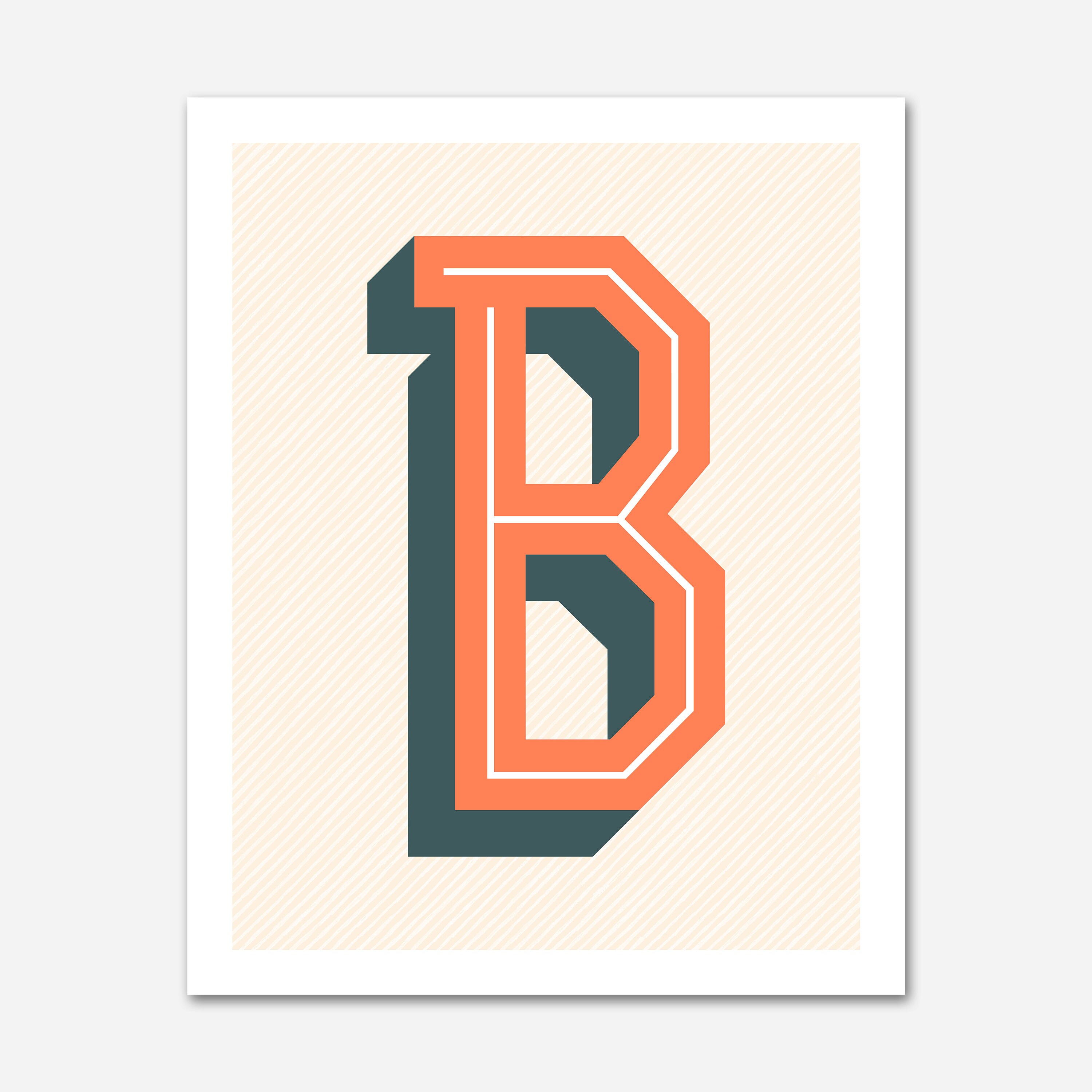 The Letter B Typographic Print - Monogram Print - Alphabet Print - Etsy