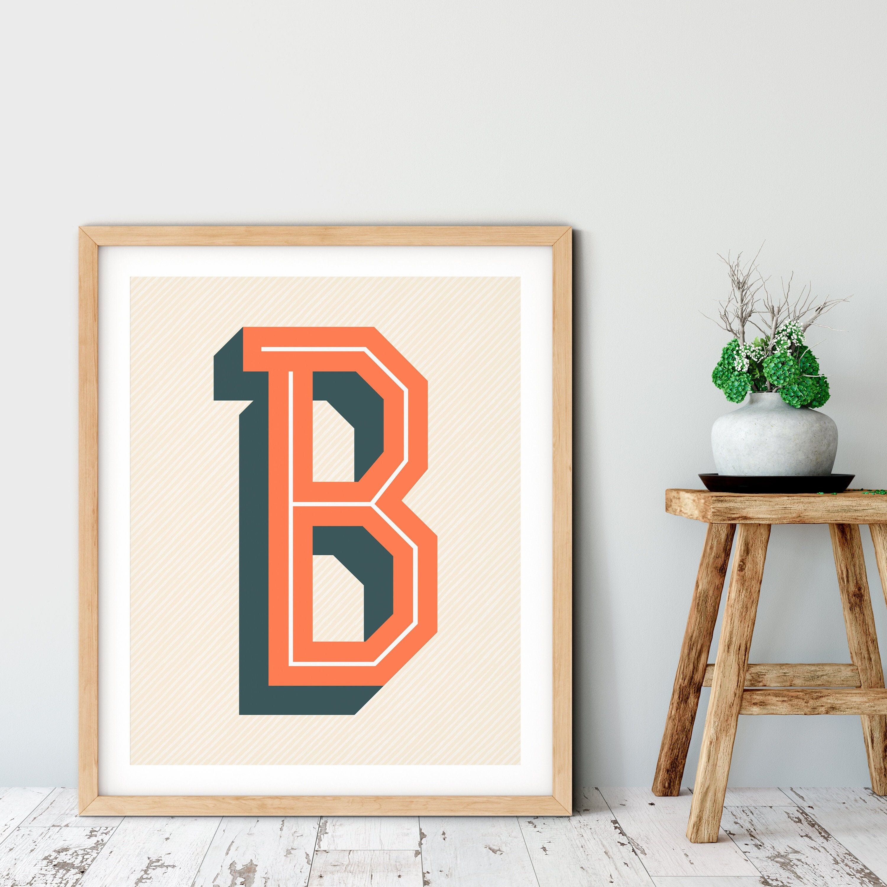 The Letter B Typographic Print - Monogram Print - Alphabet Print - Etsy