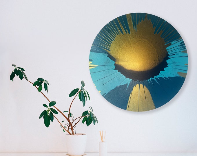 Round Abstract Painting - Acrylic Painting on Canvas - Circle Art - 16 ...