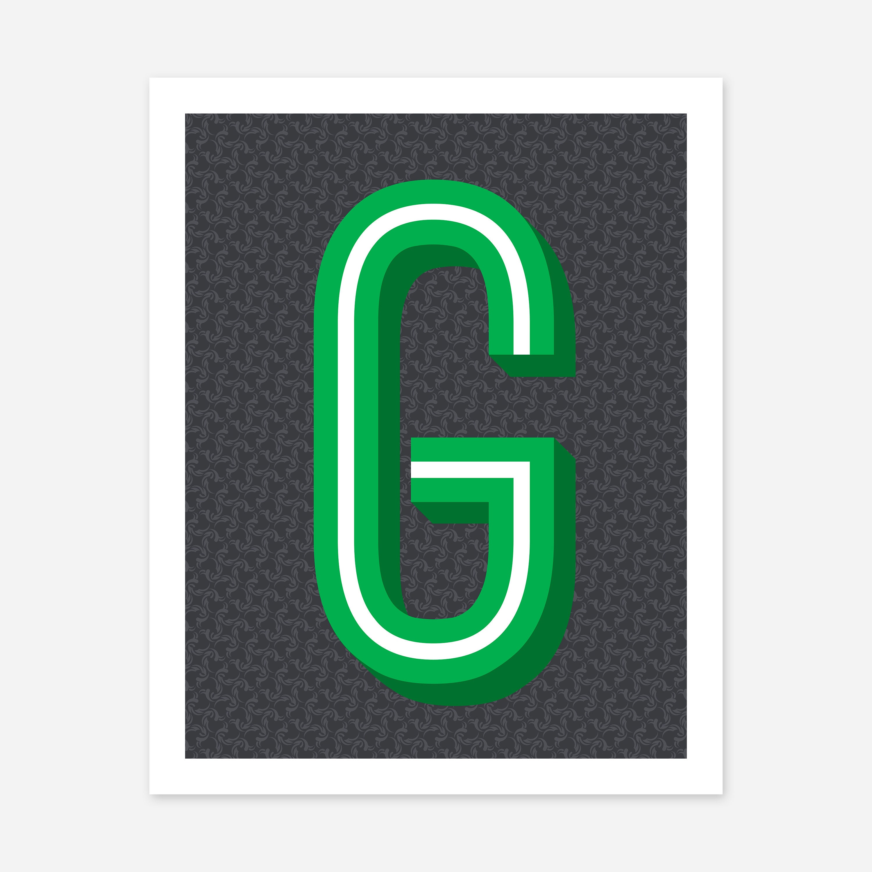 The Letter G Typographic Print - Alphabet Print - Etsy