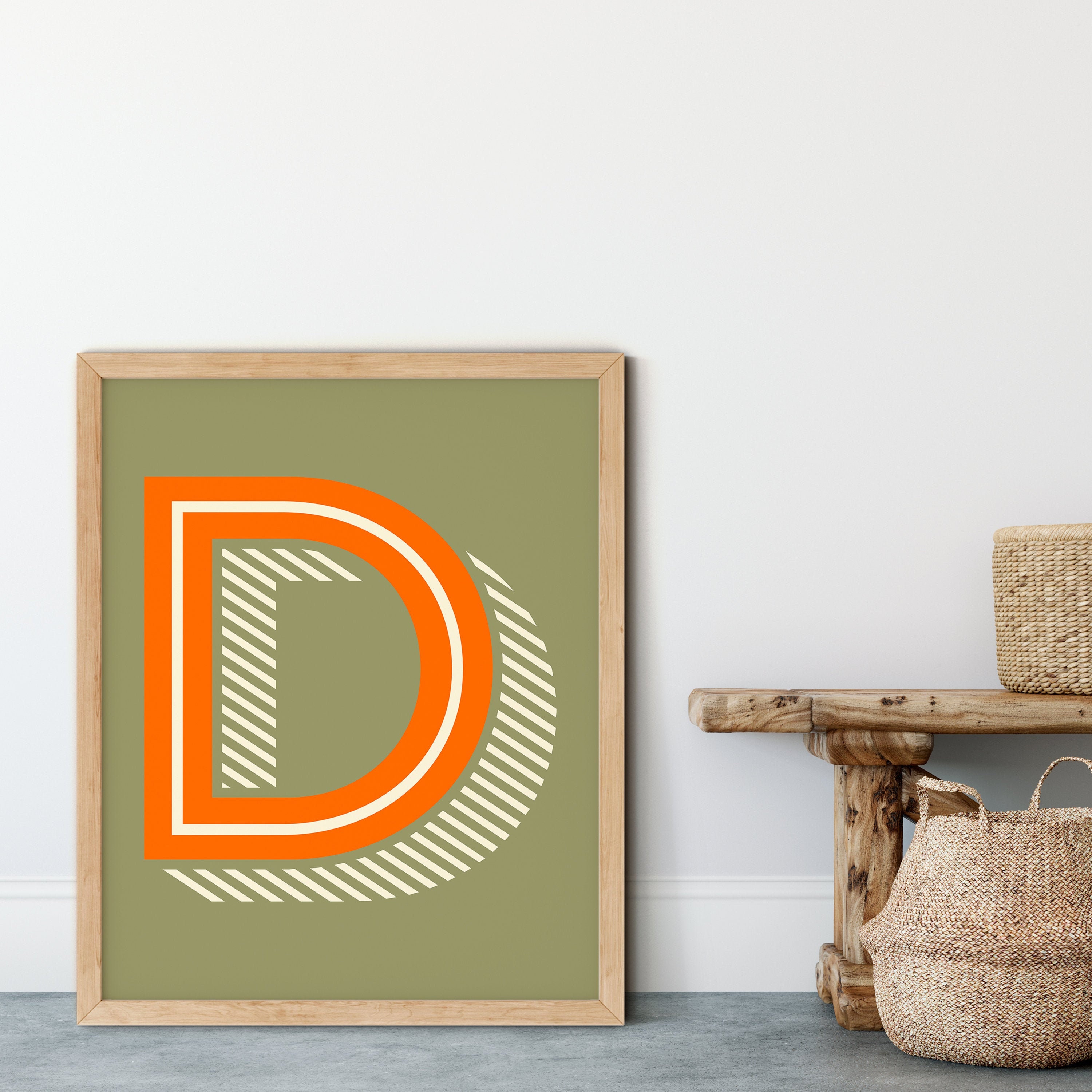 The Letter D Typographic Print - Monogram Print - Alphabet Print - Etsy