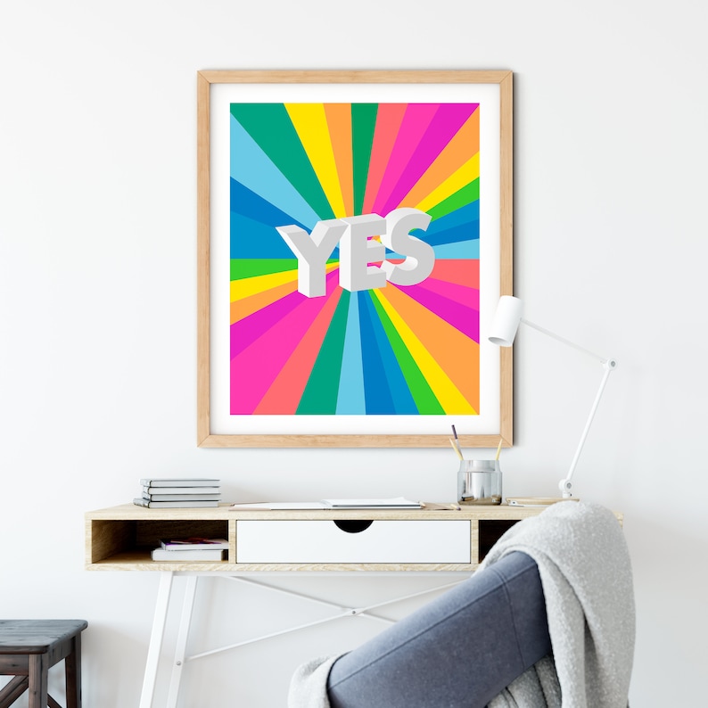 YES Motivational Art Print - Inspirational Poster - Congratulations ...