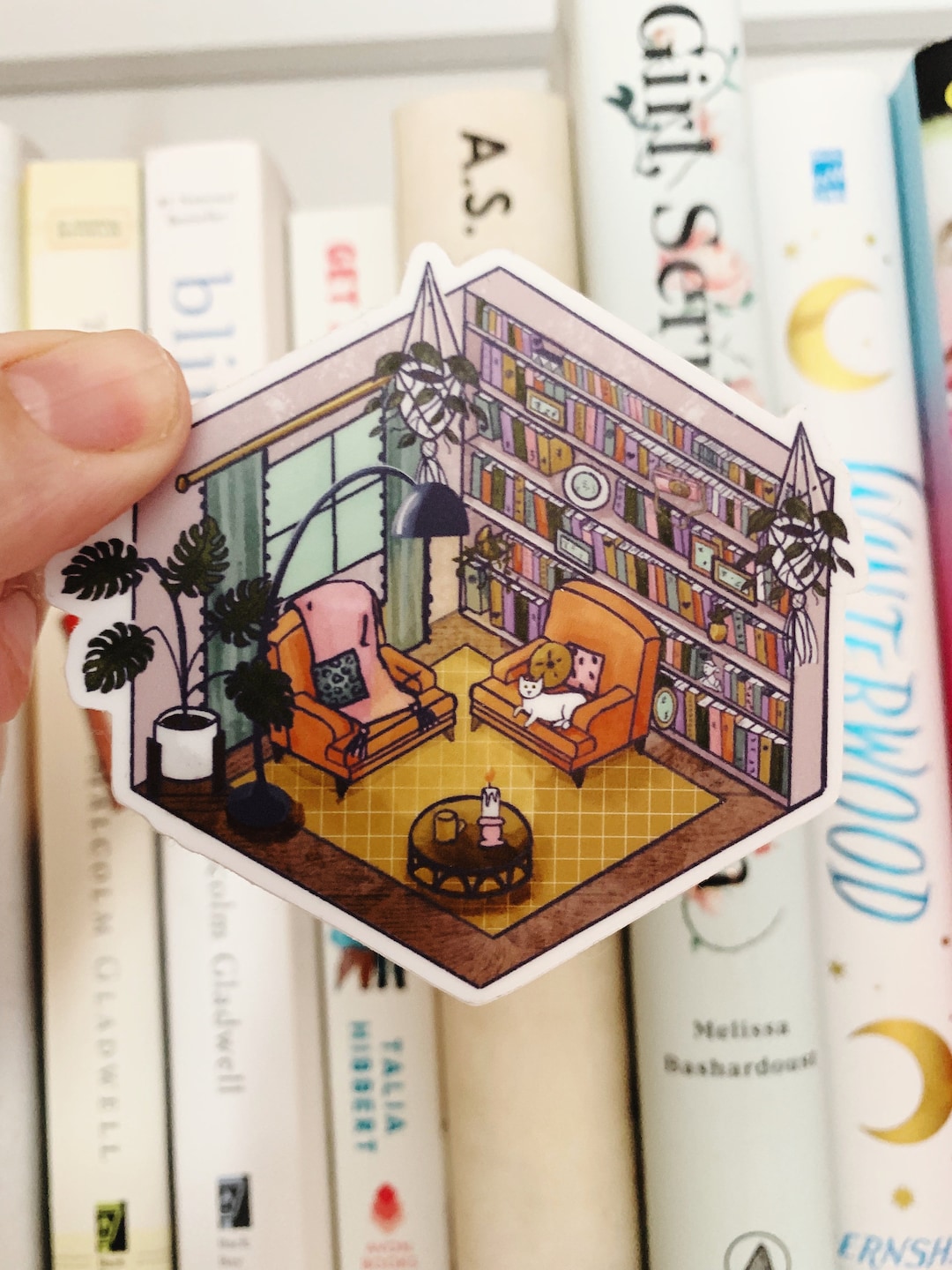 Isometric Library Reading Room Sticker - Etsy