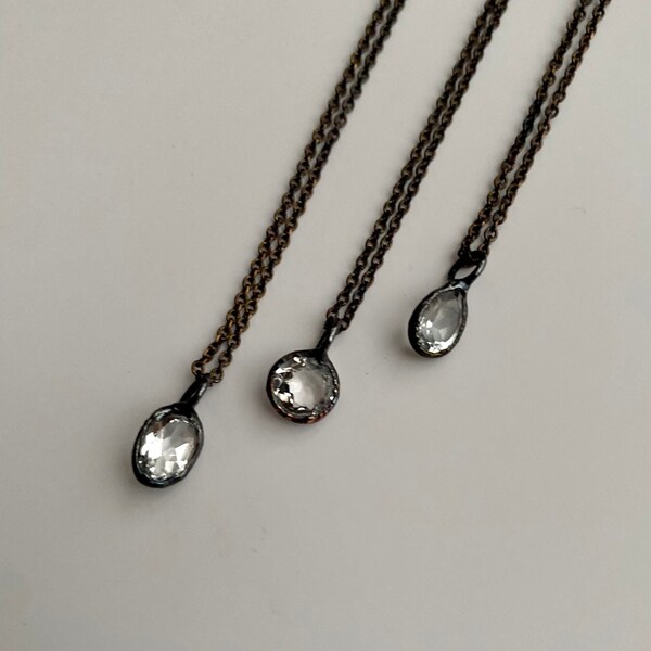White Topaz Necklace - Etsy