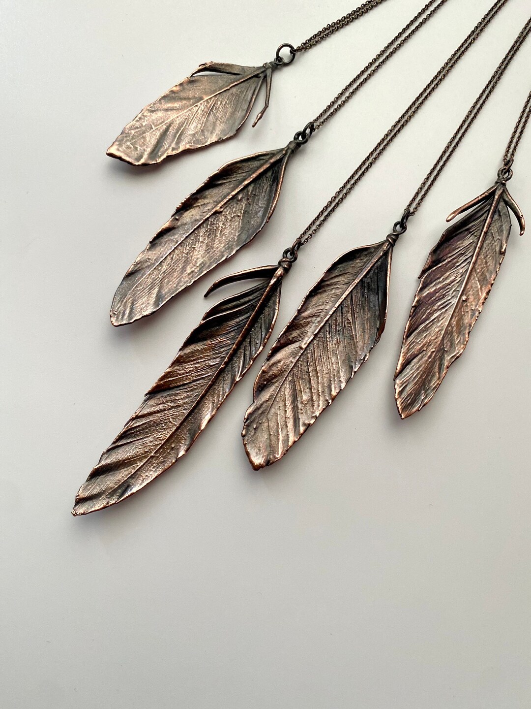 Feather Necklace | Real Feather | Electroform Feather | Bird Feather ...