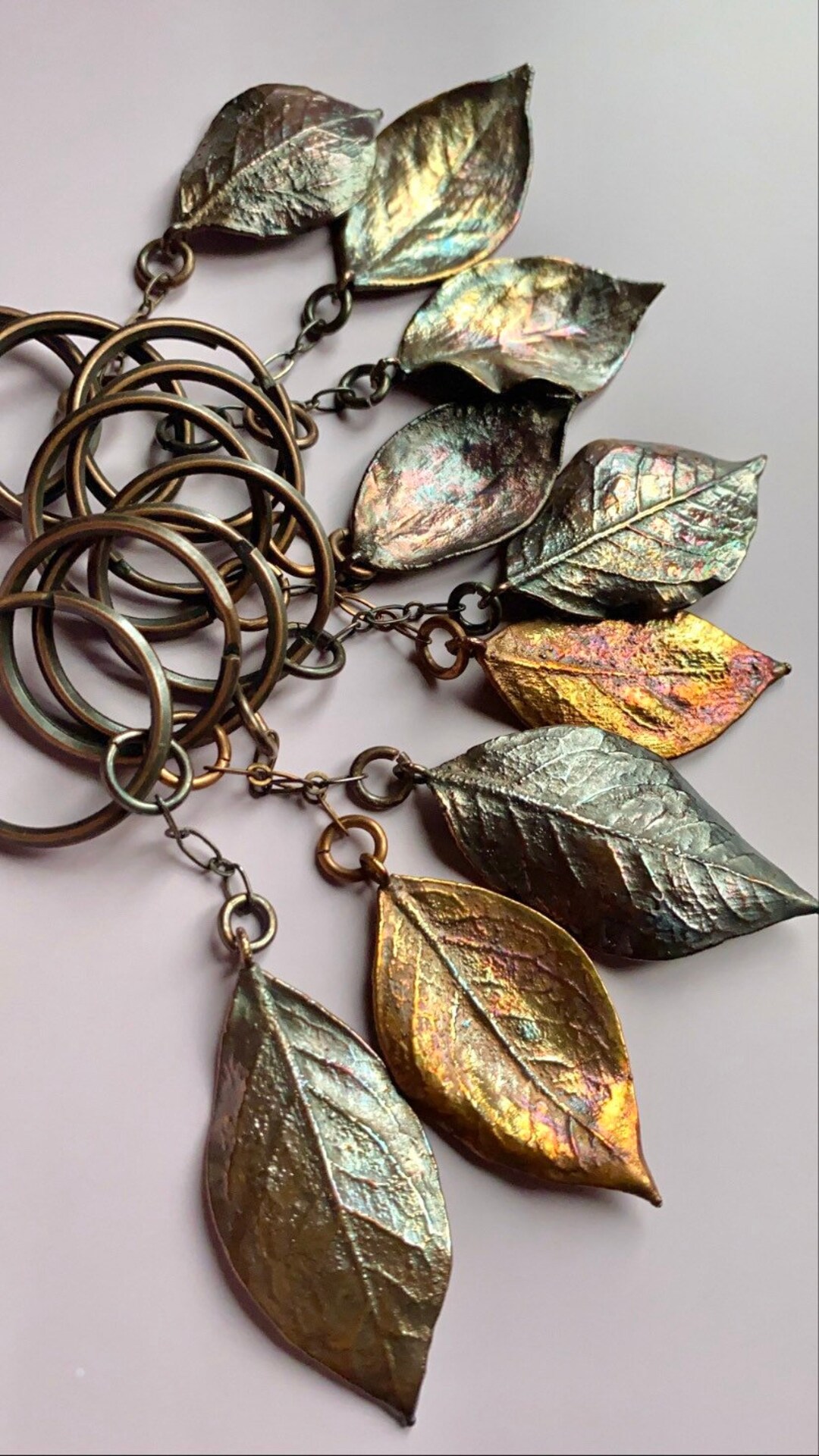 Electroformed Copper Blueberry Leaf Keychain - Etsy