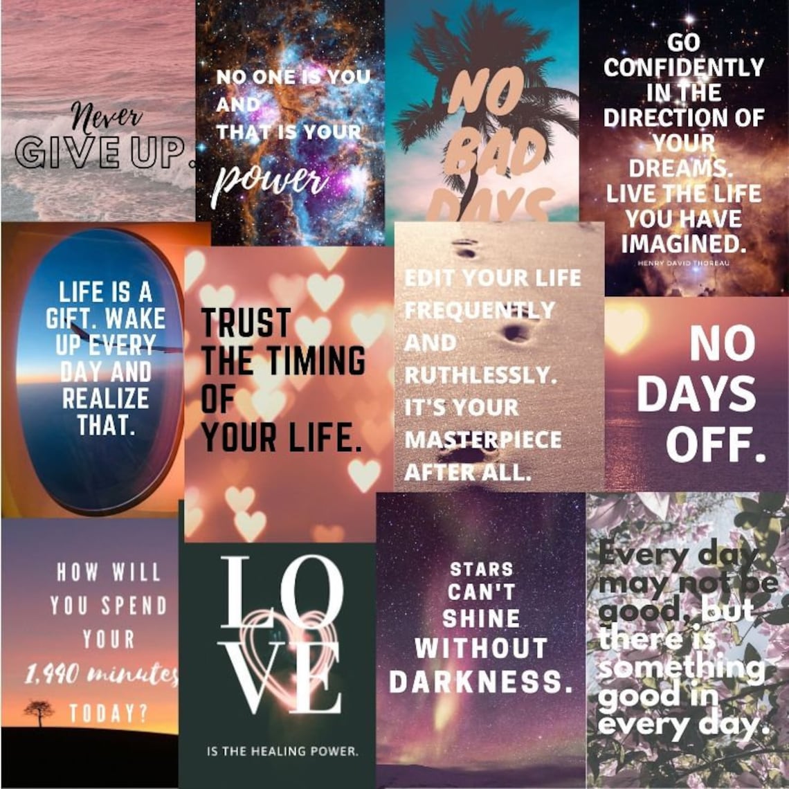 Manifestation Kit Positive Affirmations Collage Collage | Etsy