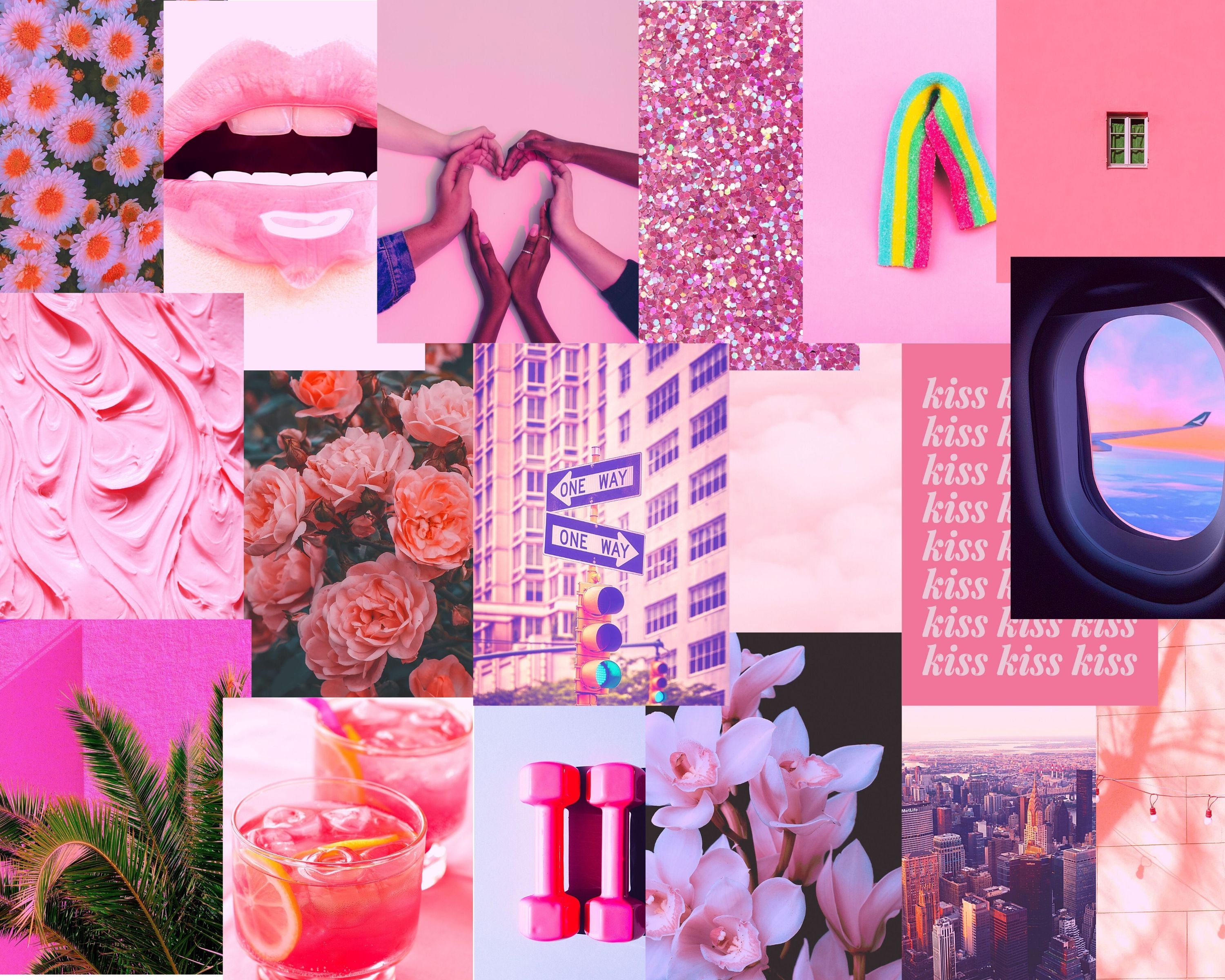 Rosa Collage Kit alle rosa Collage Wand-Collage-Kit | Etsy