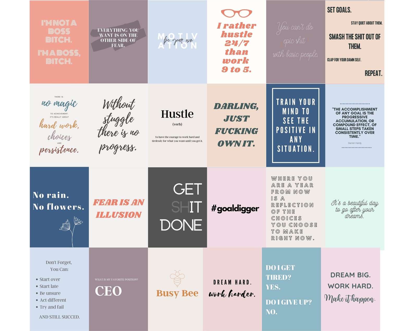 Positive Affirmations Printable Manifestation Collage | Etsy