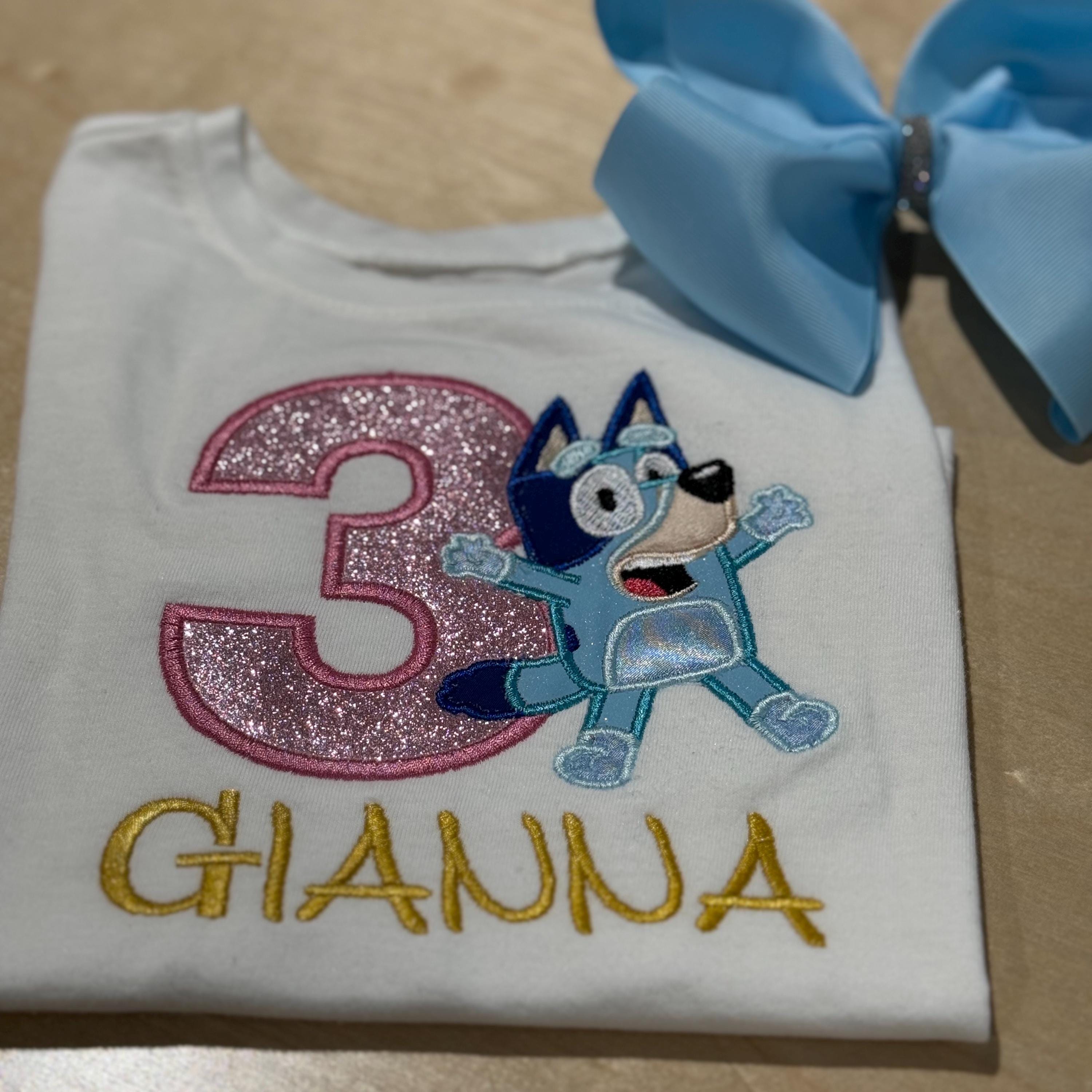 Bluey Embroidery Shirt,bluey Embroidery Onesie ,cute Blue Perfect ...