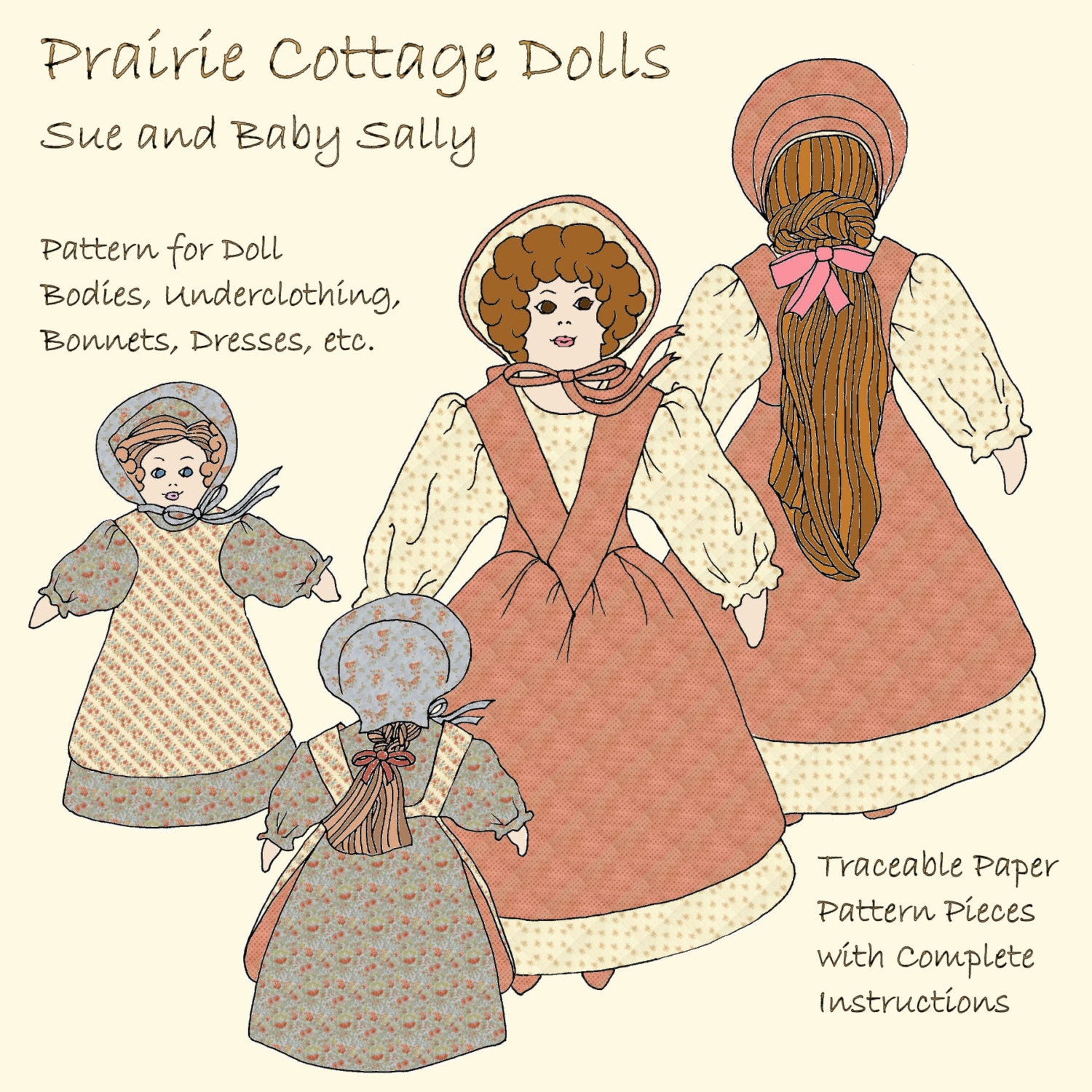 PDF - Prairie Cottage Dolls Pattern - Etsy