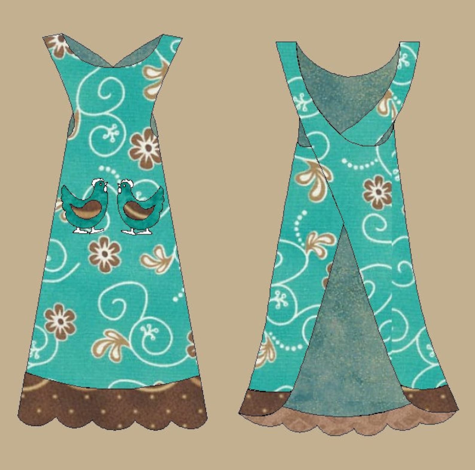 Hen Pocket Cross-over Apron - Etsy