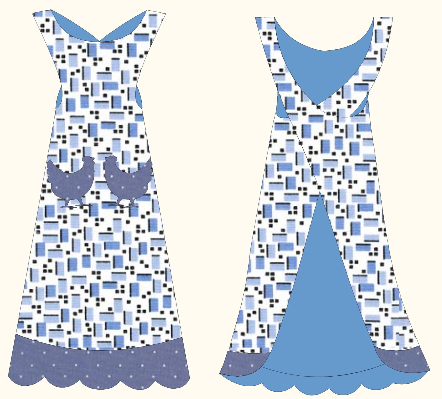 PDF - Hen Pocket, Cross-over Strap, Shift-style Apron Pattern - Etsy