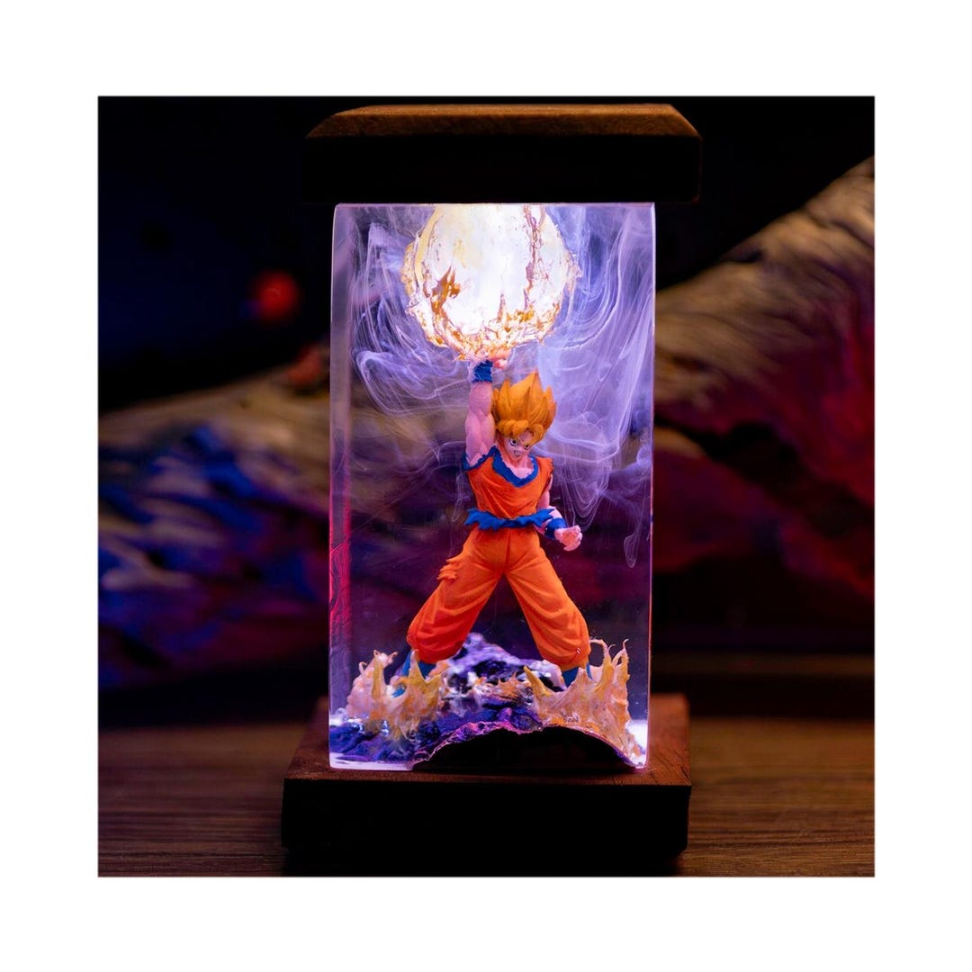 Super Saiyan Goku Resin Lamp, LED Anime Night Light, Premium ...