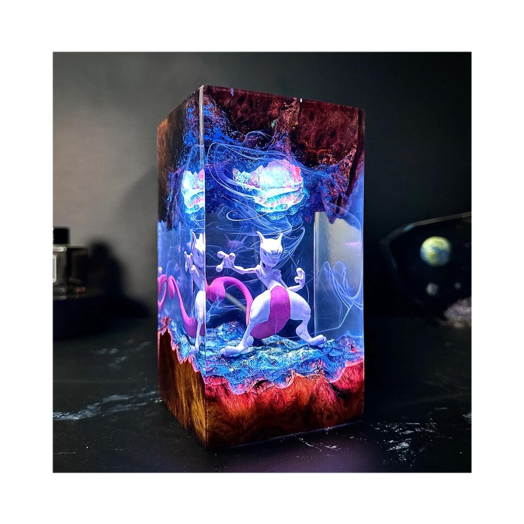 Pokemon Lamp, Mewtwo Resin Lamp, Pokemon Gifts, Pokemon Decor, Custom ...