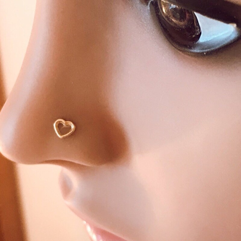 Heart Nose Stud - Etsy