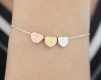 Two intial bracelet Tiny initials bracelet personalized