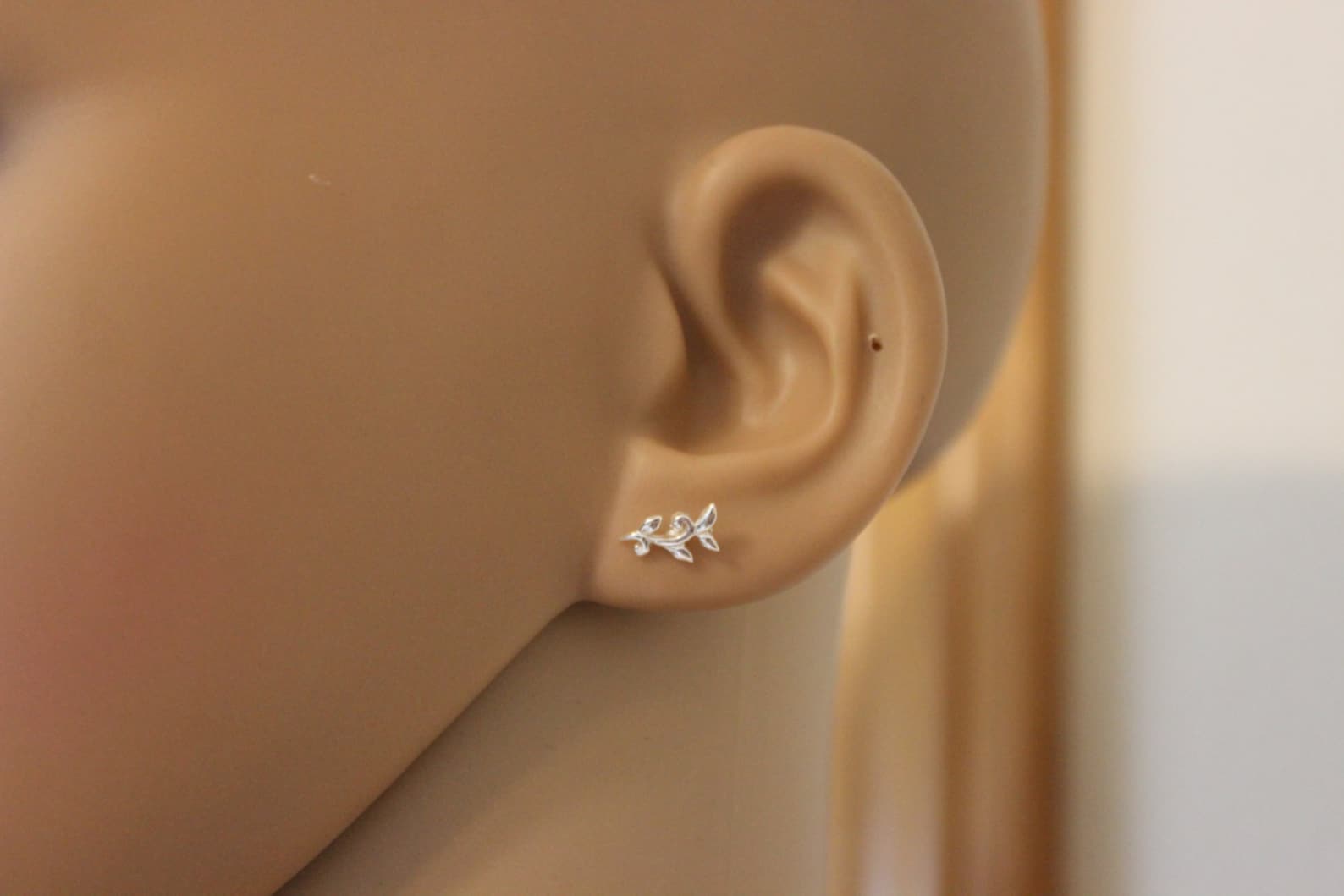 Gold Vine Stud Earrings Leaf Stud Earrings Botanical Danity | Etsy