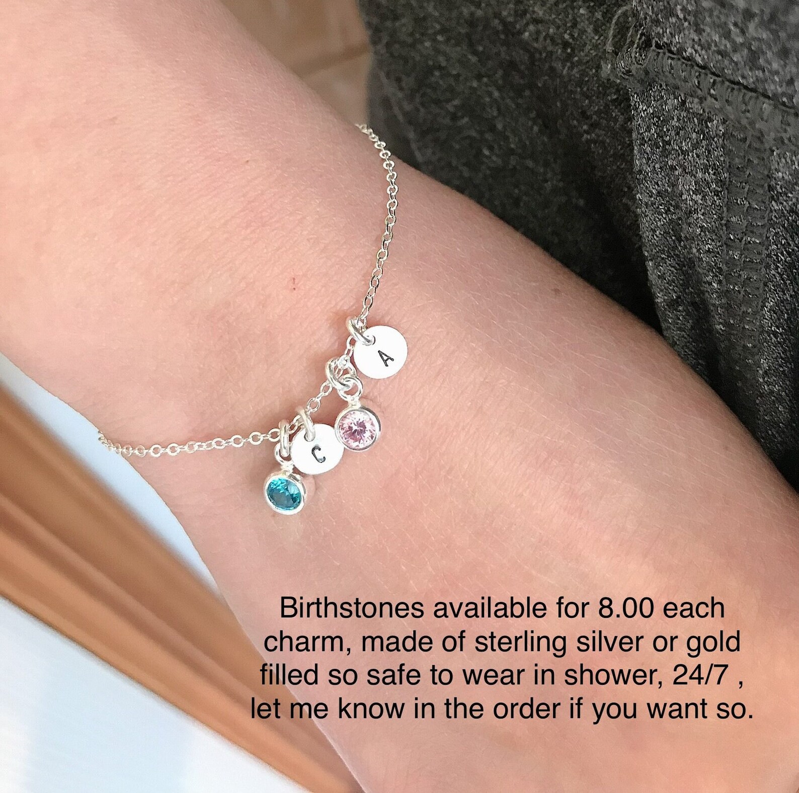 Two Intial Bracelet, Tiny Initials Bracelet, Personalized Bracelet ...